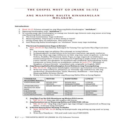 THE GOSPEL MUST GO | DOCX