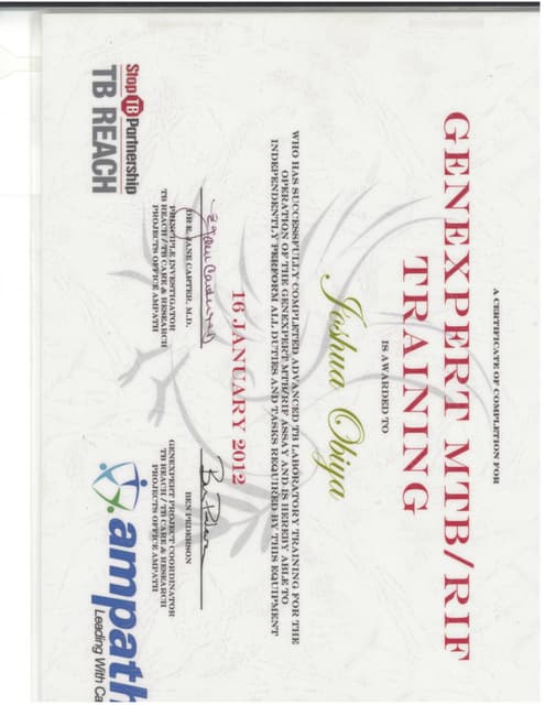 MALARIA MICROSCOPY CERT | PDF