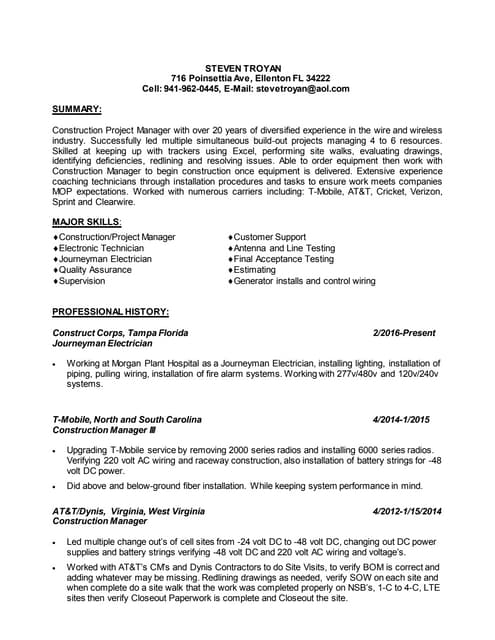 tom dirlam resume 2016 | DOCX | Telecommunications Industry | Industries
