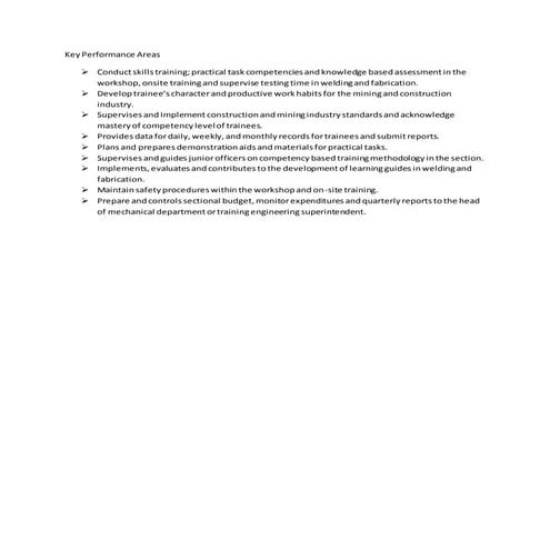 Key Performance Areas | DOCX