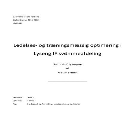 Eksamens opgaven - BLOK 1 - Kristian Sletten | PDF