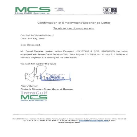 Experience Letter | PDF