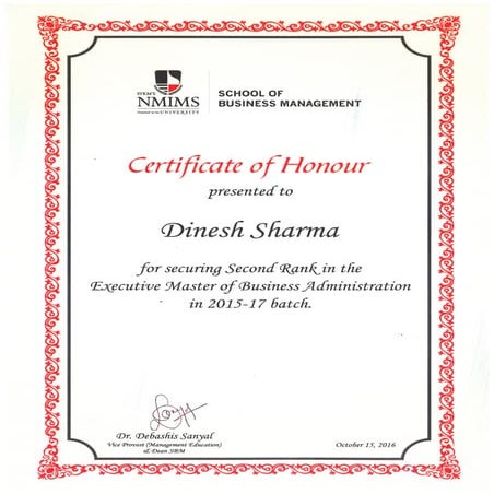 Certificate of Honour | PDF