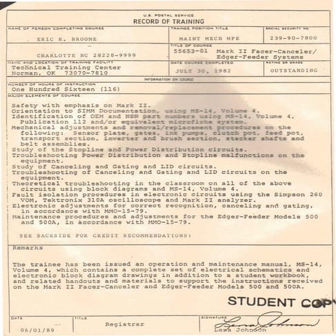 Postal Service-44 | PDF