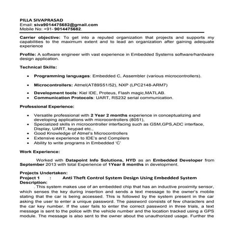 siva prasad resume | PDF