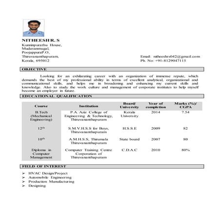 nitheesh cv dubizzle | DOCX | Careers