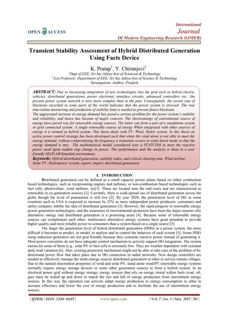 Hybrid distributed generation | PPTX | Power and Energy Industry ...