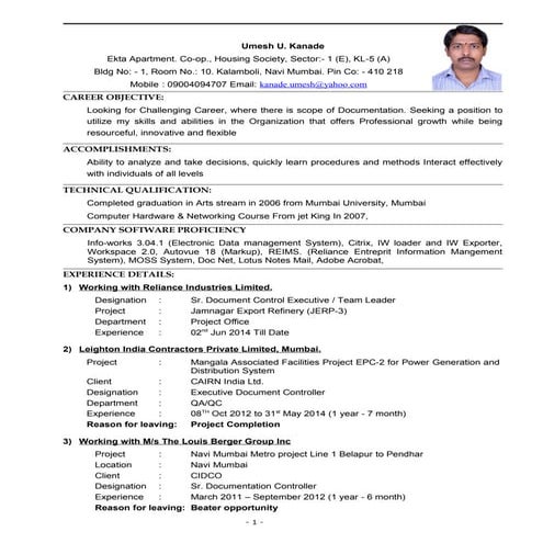Curriculum Vitae. | DOC
