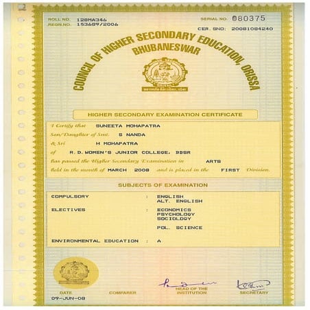 12th certificate | PDF