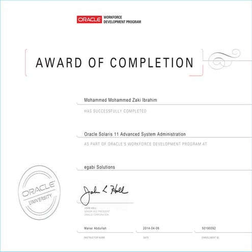 Oracle Solaris Advanced Mohammed Mohammed Zaki_Ibrahim_WDP_certificate ...
