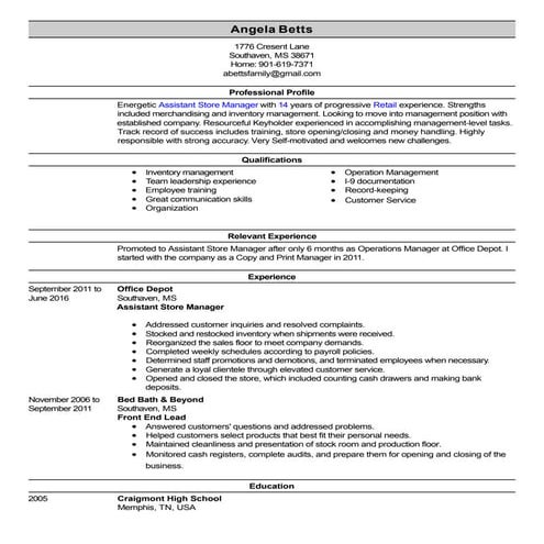 Angela Betts Resume final | PDF