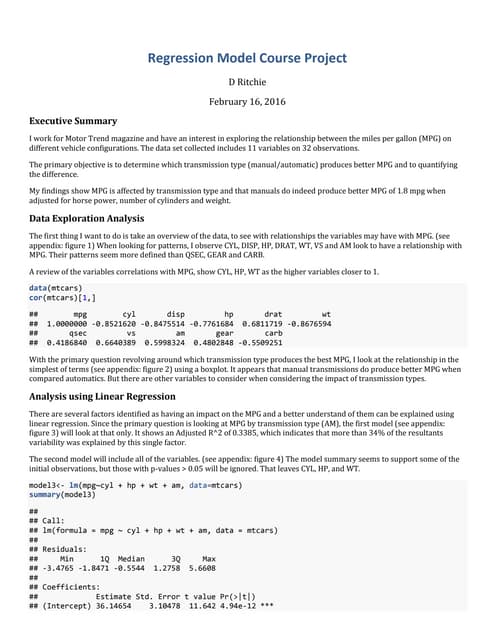 Assignment 2 linear regression predicting car mpg | DOCX