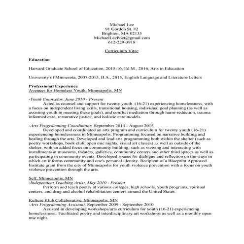 Isabel Marcus CV | PDF