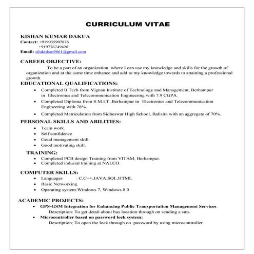 JAVA RESUME | DOC
