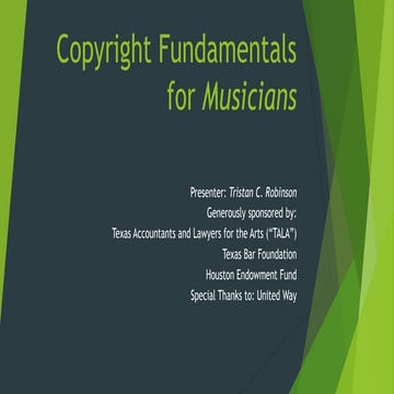 Copyright Fundamentals for Musicians | PPTX