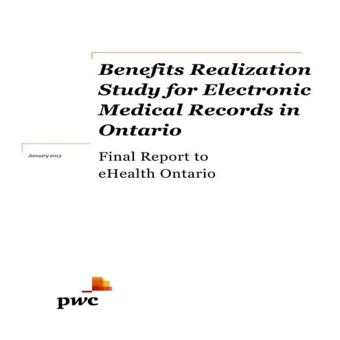 Final eHO EMR Benefits Report Jan2013 | PDF | Health Insurance | Insurance