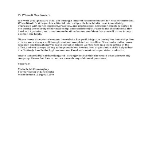 Reference Letter 2 (Part-Time Job) | PDF