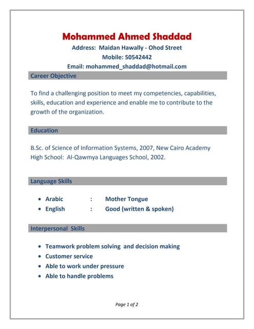 CV - Mahmoud | DOCX | Programming Languages | Computing