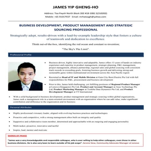 James Yip Resume 2014 | PDF | Business Administration | Business