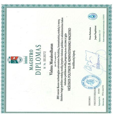 MASTER DIPLOMA ORIGINAL CERTIFICATE | PDF