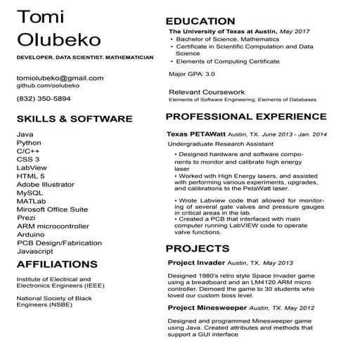 Oscars Resume | DOCX