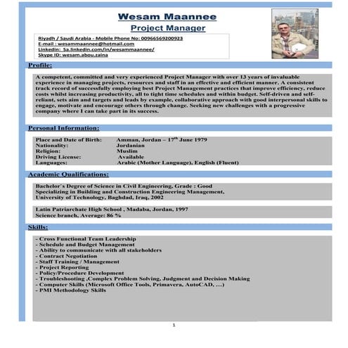 Wesam Maannee CV- Aug16 | PDF