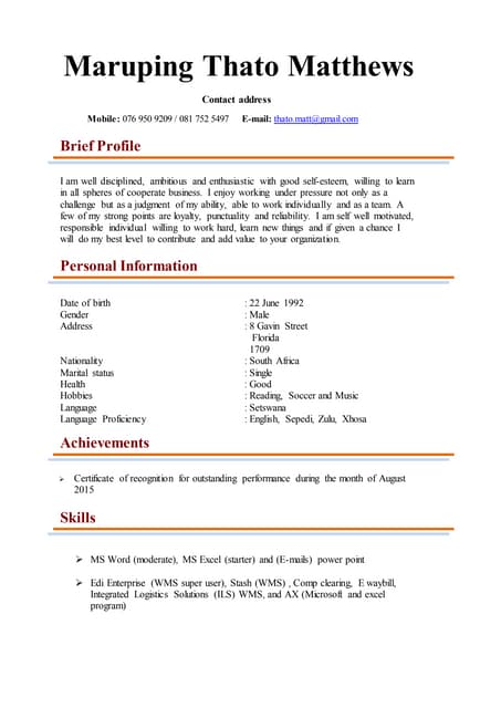 vinoth new cv | DOC
