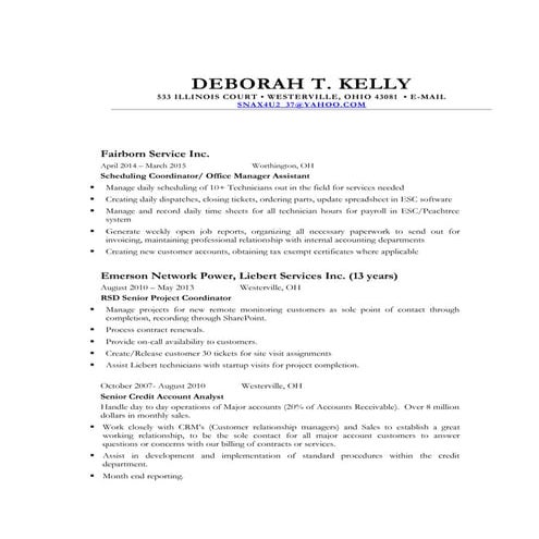 Deborah Kelly Resume 110215 | DOC