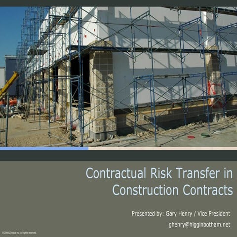 Contractual Risk Transfer in Construction Contracts | PDF