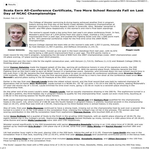 Biography Sample 1 - Student-Athlete Profile | PDF