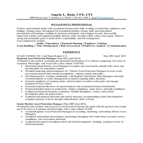 Angela L Bain - resume | DOCX