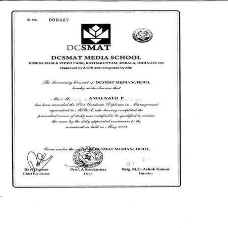 PGDM Certificate | PDF