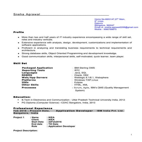 Sneha Agrawal_2.5years exp_Resume | DOC