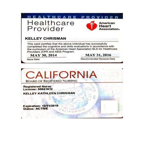 RN license and BLS certificate | PDF