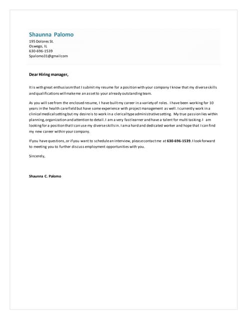 Cover letter for functional resume | DOCX