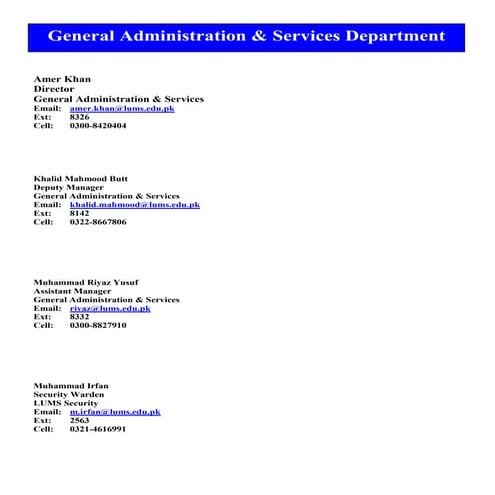 Gen Admin Services Portal | PDF