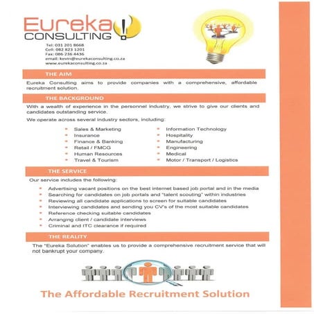 Eureka Consulting Profile | PDF