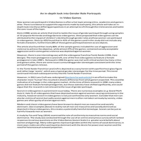 An in-depth look into Gender Role Portrayals | PDF