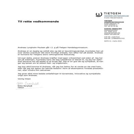 Anbefaling - Tietgen | PDF