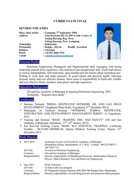 CV Angga Yumam Sukmanto (Ahli K3 Umum) | PDF