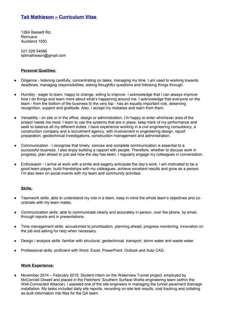 Zaid Khatib CV (rev 01) | DOCX | Civil Engineering Industry | Industries