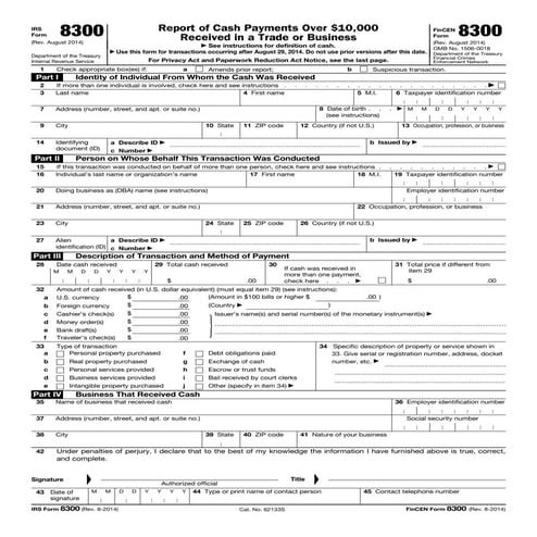 IRS Form 8300.pdf | Business Accounting & Finance | Business