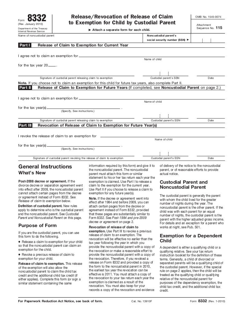 IRS Form 8332