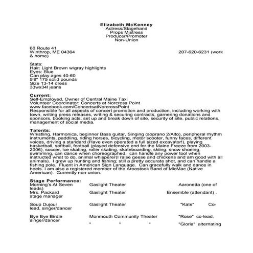 Performance Resume | RTF