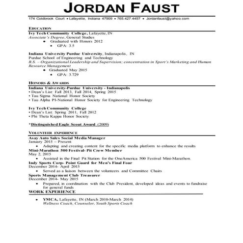 Recent Grad Resume | DOCX