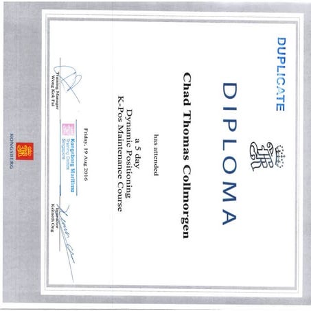 Chad Collmorgen Kongsburg KPOS Maintenance | PDF