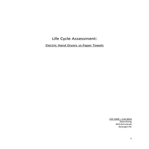 Life Cycle Assessment final report | DOCX