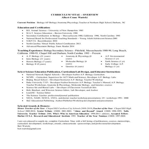Bert CV overview-1 | DOCX