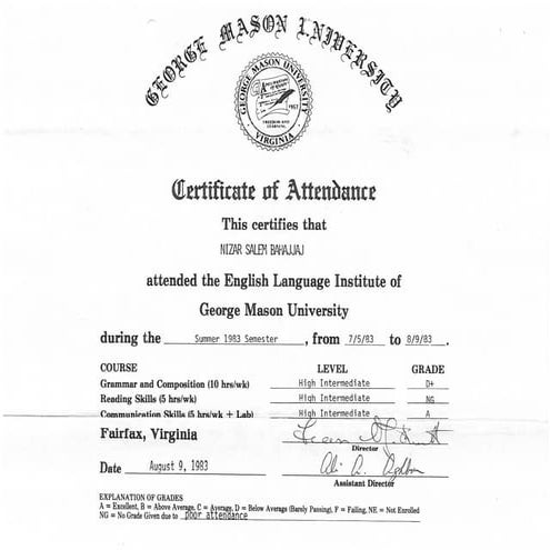 00. TRAINING GEORGE MASON UNIVERSITY ELI 7MAY-8SEP83 | PPT