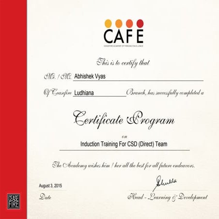 Induction_Training_Completion_Certificate | PDF